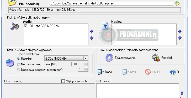 AutoGK - Narzędzie do kompresji filmów DVD z wykorzystaniem kodeka DivX ...