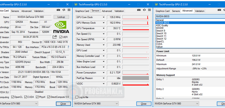 GPU-Z - Narzędzie do wyświetlania szczegółowych informacji na temat ...