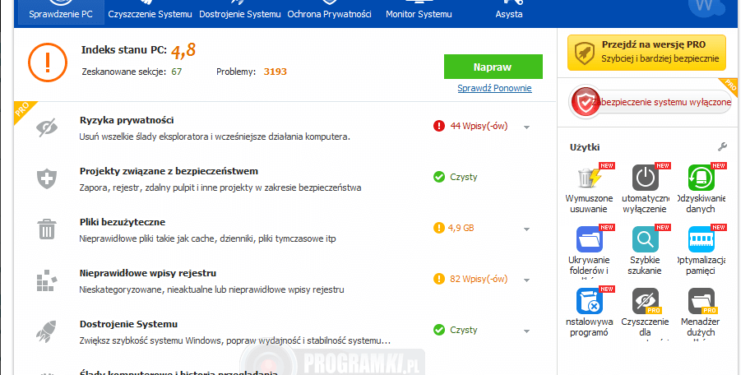 Wise Care 365 Free - Darmowe narzędzie do optymalizacji i czyszczenia systemu Windows - Programki.pl